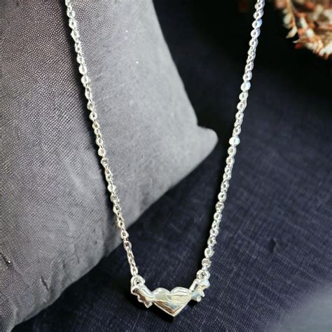 Heart Silver Necklace For Women 925 Silver Chain Heart Wings Girls