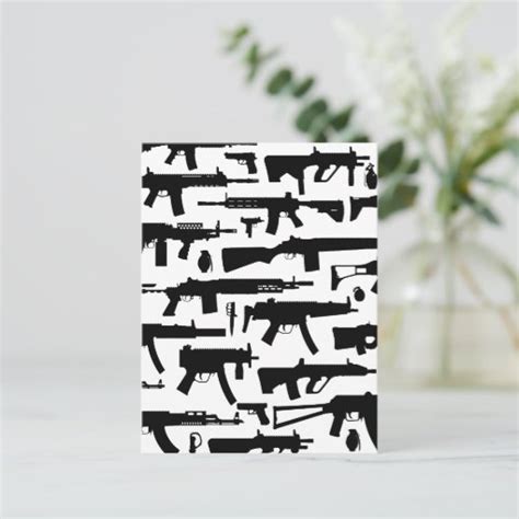 Guns Pattern Postcard Zazzle