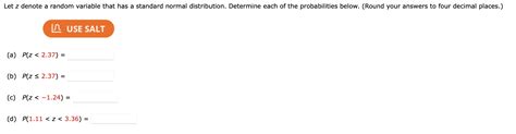 solved let z ﻿denote a random variable that has a standard