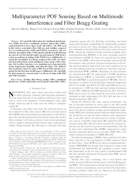 Pdf Multiparameter Pof Sensing Based On Multimode Interference And