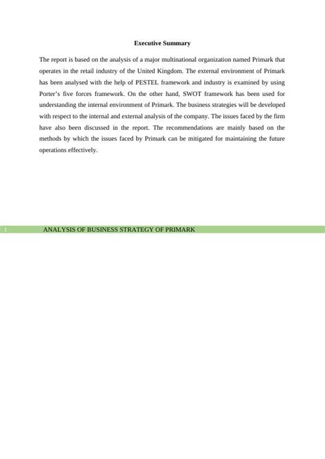 Business Strategy Of Primark Analysis And Recommendations