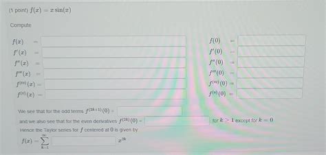 solved 1 point f x xsin x compute