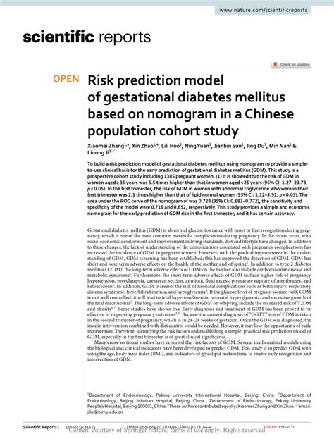 Pdf Risk Prediction Model Of Gestational Diabetes Mellitus Based On