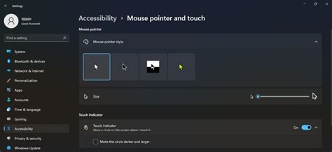 how to turn on or off hide pointer while typing in windows 11