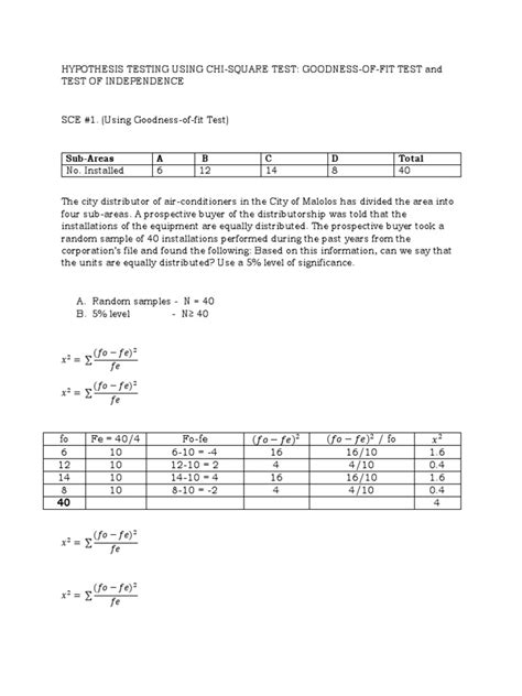 hypothesis testing using chisquare test pdf goodness of fit