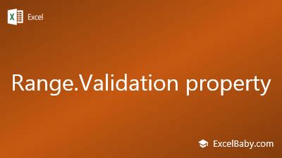 Range Validation Property ExcelBaby