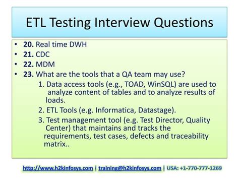 Etl Testing Interview Questions And Answers Pptx Databases