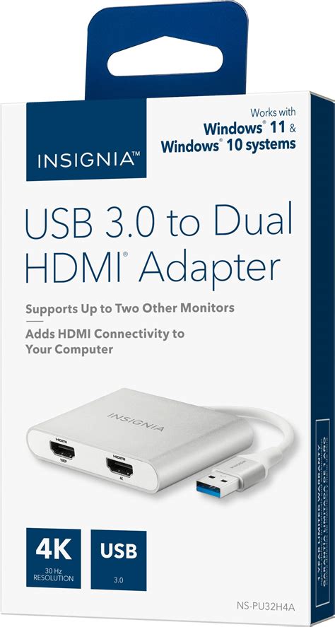 Insignia USB To Dual HDMI Adapter White NS PU H A Best Buy