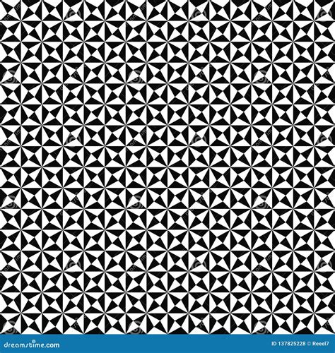 Vector Seamless Geometric Pattern Texture Of Triangle Shapes Black And White Background