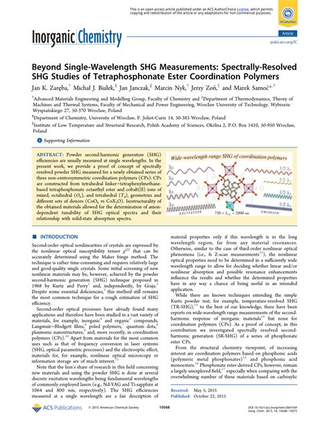 Pdf Beyond Single Wavelength Shg Measurements Spectrally Resolved