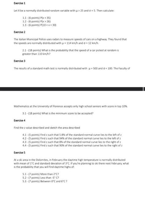 Solved Exercise 1 Let X Be A Normally Distributed Random