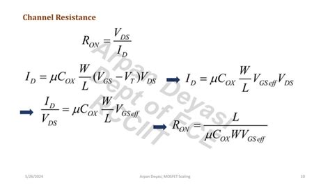 Scaling In Conventional MOSFET For Constant Electric Field And Constant Voltage PPT