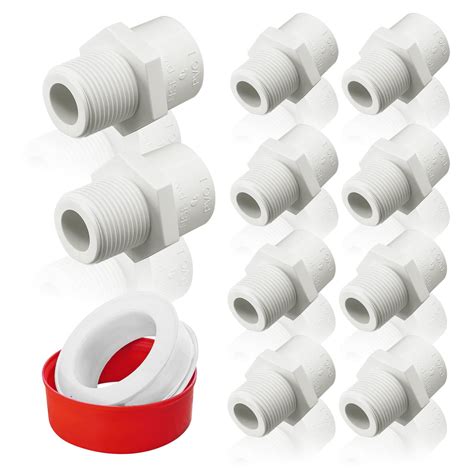 10pcs White Pvc Pipe Fittings 12 Npt Male Thread Pipe