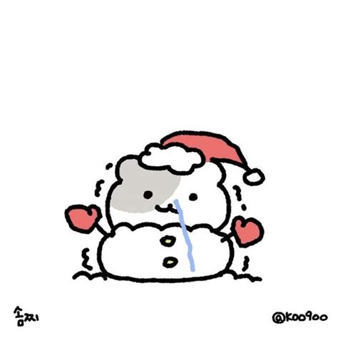 일러스트에 있는 빰빰 김님의 핀 캐릭터 드로잉 쉬운 그리기 크리스마스 카드 디자인