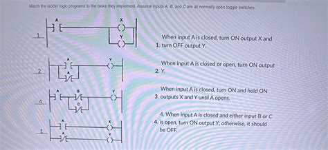 solved match the ladder logic programs to the tasks they