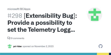 Extensibility Bug Provide A Possibility To Set The Telemetry Logger