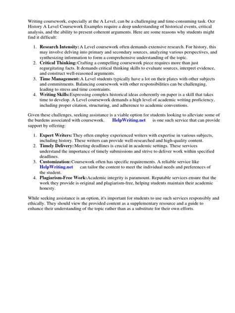 Ocr History A Level Coursework Examples Pdf Historian W E B Du