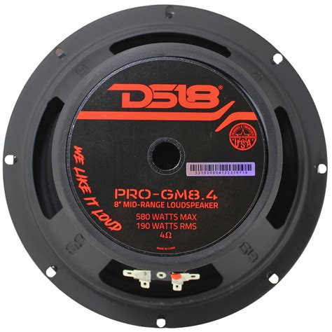 DS18 Pro 8" 580W Max Mid Range Loud Speaker 4-Ohm PRO-GM8.4 — Big Jeff ...