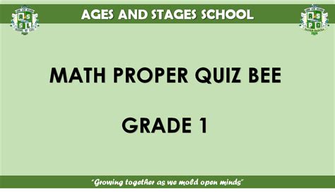 Grade 1 Math Quiz Bee Quiz