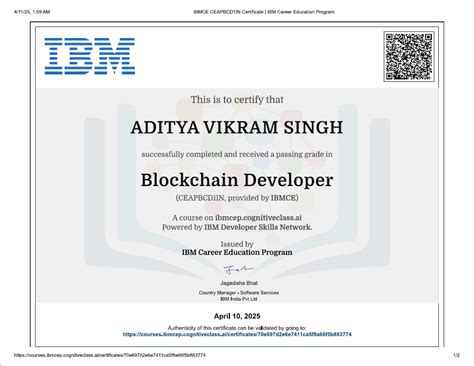 blockchain ibm certification blockchaindeveloper web3… aditya