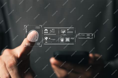 Premium Photo Concept Of Cyber Security Digital Technology Business People Use Fingerprints To