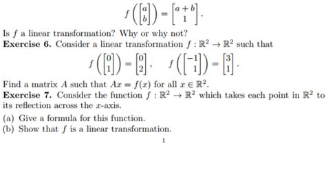 solved is f a linear transformation why or why not