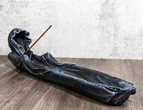 Hallowed Death Grim Reaper In Dark Cloak Master Wizard Incense Burner