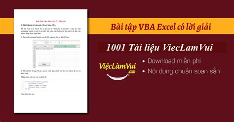 Bài Tập Vba Excel Có Lời Giải 2748 Việclàmvuicom