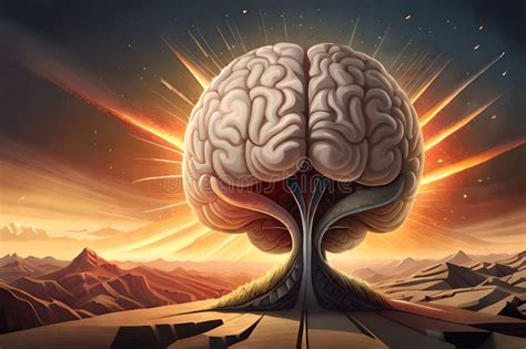 Concept Art Of A Human Brain Exploding With Knowledge And Creativity