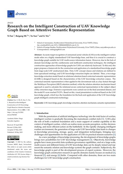 Pdf Research On The Intelligent Construction Of Uav Knowledge Graph