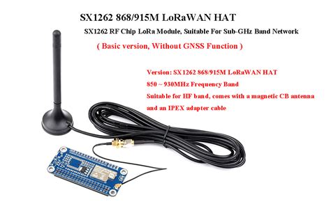 Sx1262 868 915m Lorawan Hat Sx1262 Rf Chip Lora Module Expansion Board Compatible