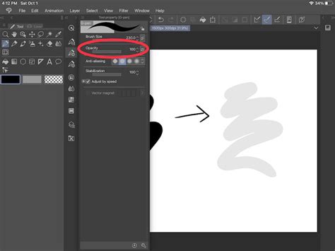 Changing Layer Opacity Brush Opacity In Clip Studio Paint