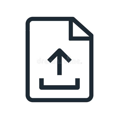 file upload line icon send document with arrow stock illustration