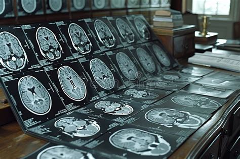 Illustration Of The Human Brain Via Computed Tomography Imaging For Medical Analysis Stock