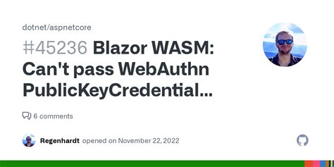 Blazor WASM Can T Pass WebAuthn PublicKeyCredential From JS To NET Issue Dotnet