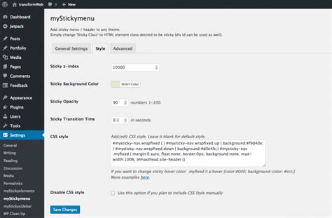 MyStickymenu Simple Sticky Fixed On Top Menu TransformWeb