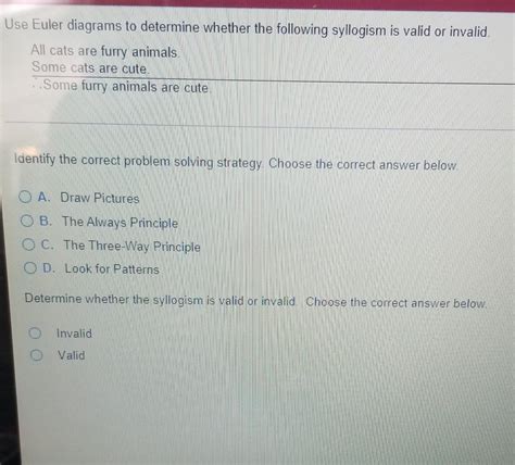 Solved Use Euler Diagrams To Determine Whether The Following Chegg