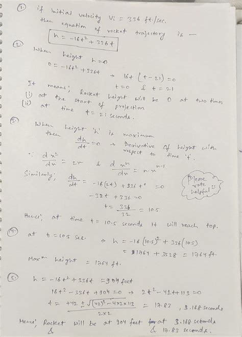 Solved Describe And Show Each Step For Each Part • Part 1 Create The Equation For The Height