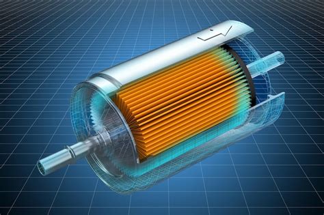 연료 필터 청사진 3d 렌더링의 시각화 3d Cad 모델 프리미엄 사진
