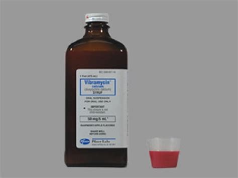 Vibramycin Doxycycline Syrup 50mg 5ml Raspberry Apple Flavor