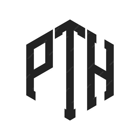 pth logo design initial letter pth monogram logo using hexagon shape