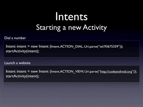 Android Intent Intent Filter Broadcast Receivers Ppt