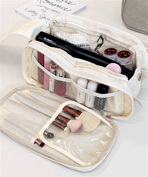 H 묶음구매할인 바니티 3단 점보 대용량 파우치 4colors 화장품 메이크업 브러쉬 여행용 다용도 스트랩 수납 가방 에이블리