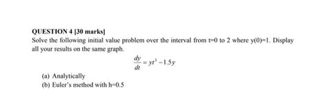 solved question 4 [30 marks] solve the following initial