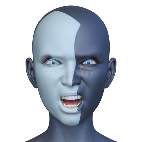 3d rendering of a woman s face close up stock illustration