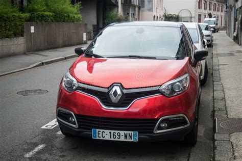 Front View Of Red Renault Capture Parked In The Street Editorial Image
