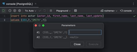 User Parameters Datagrip Documentation