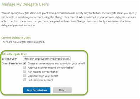 Assigning And Managing Delegate Users Emburse Professional Help Center