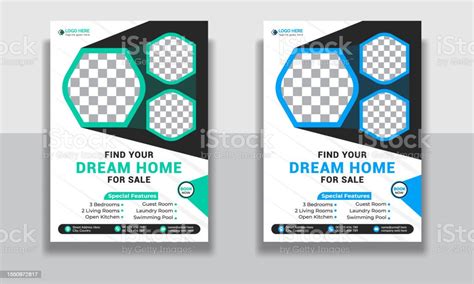 부동산 관련 디자인 현대 벡터 템플릿 기업 클린 크리에이티브 비즈니스 전단지 템플릿 전단지 디자인 또는 전단지 프리젠 테이션 세트 A4 용지에 대한 스톡 벡터 아트 및 기타