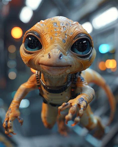 Ai Generated Illustration Of A Close Up Of A Cute Alien Stock Illustration Illustration Of
